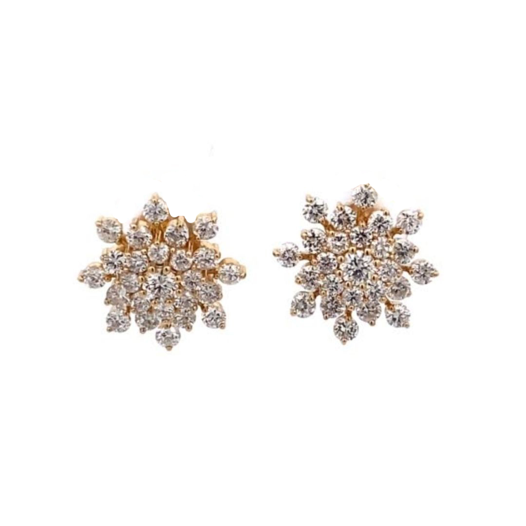Ana Maria Perú | Aretes Shiny Flowers en Oro Amarillo 18K
